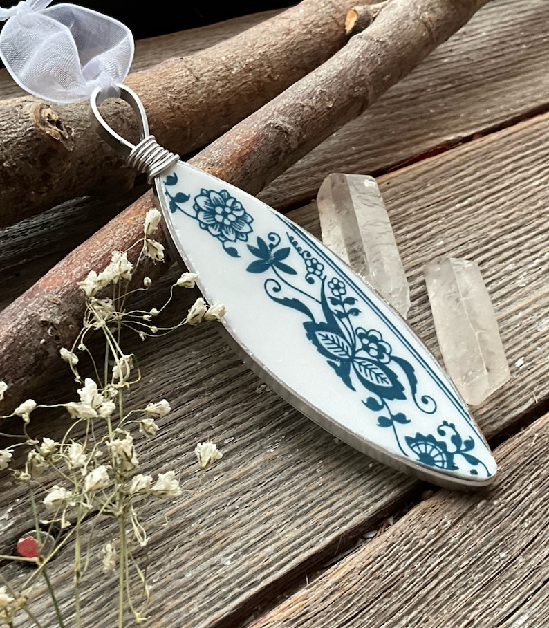 Corelle Christmas Tree Ornament Made From an Old Town Blue Broken Plate ...