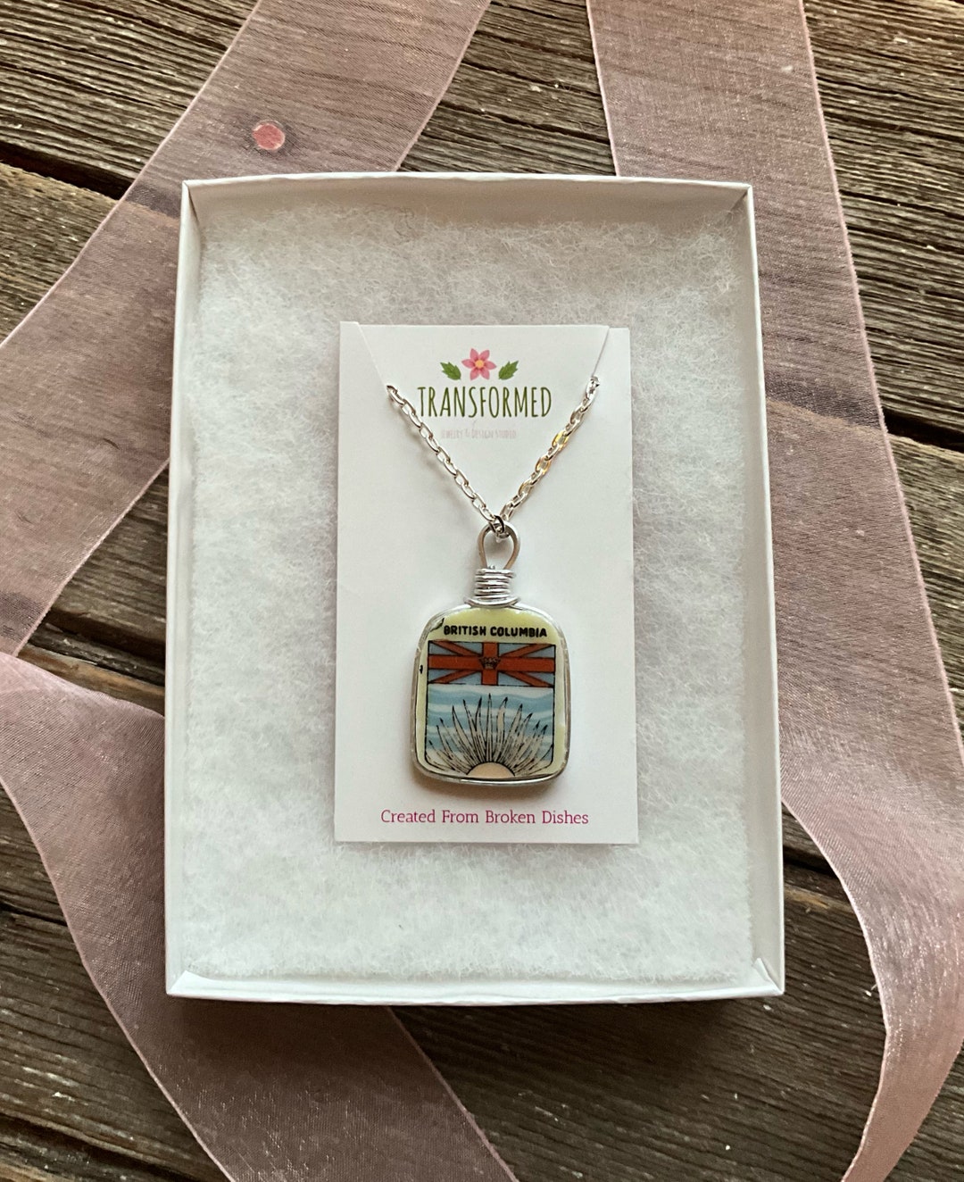 Canadian Necklace - British Columbia Broken Dishes Necklace - Made From ...