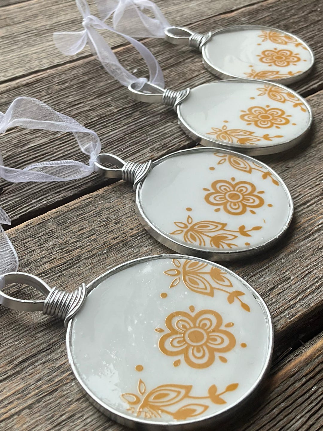 Corelle Christmas Tree Ornament Made From a Golden Butterfly Broken ...