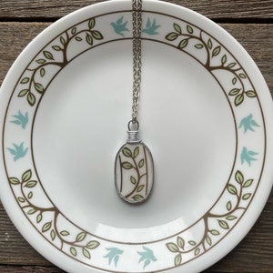 Corelle Broken Dishes Necklace - Made From a Broken Corelle Tree Bird ...