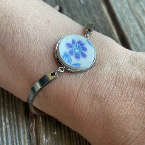 Lotte Norwegian Broken China Bracelet. Stainless Steel Bangle Style ...
