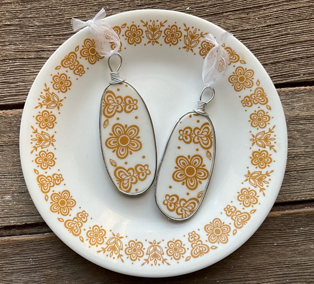 Corelle Christmas Tree Ornament Made From a Golden Butterfly Broken ...