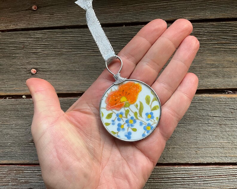 Corelle Christmas Tree Ornament Made From a Wild Flower Corelle Broken ...