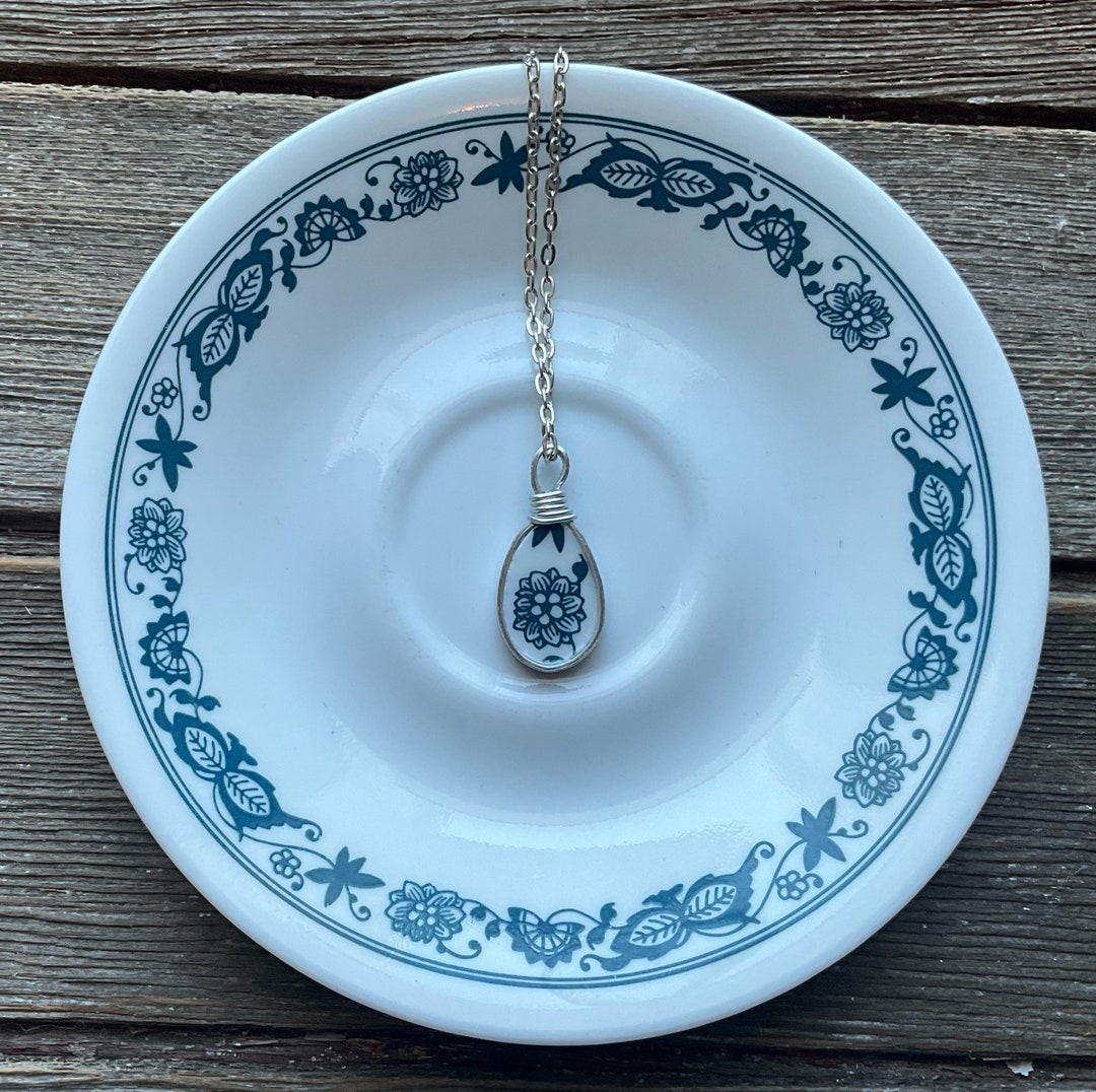 Old Town Blue - Vintage Corelle Broken Dishes Necklace - Made From an ...