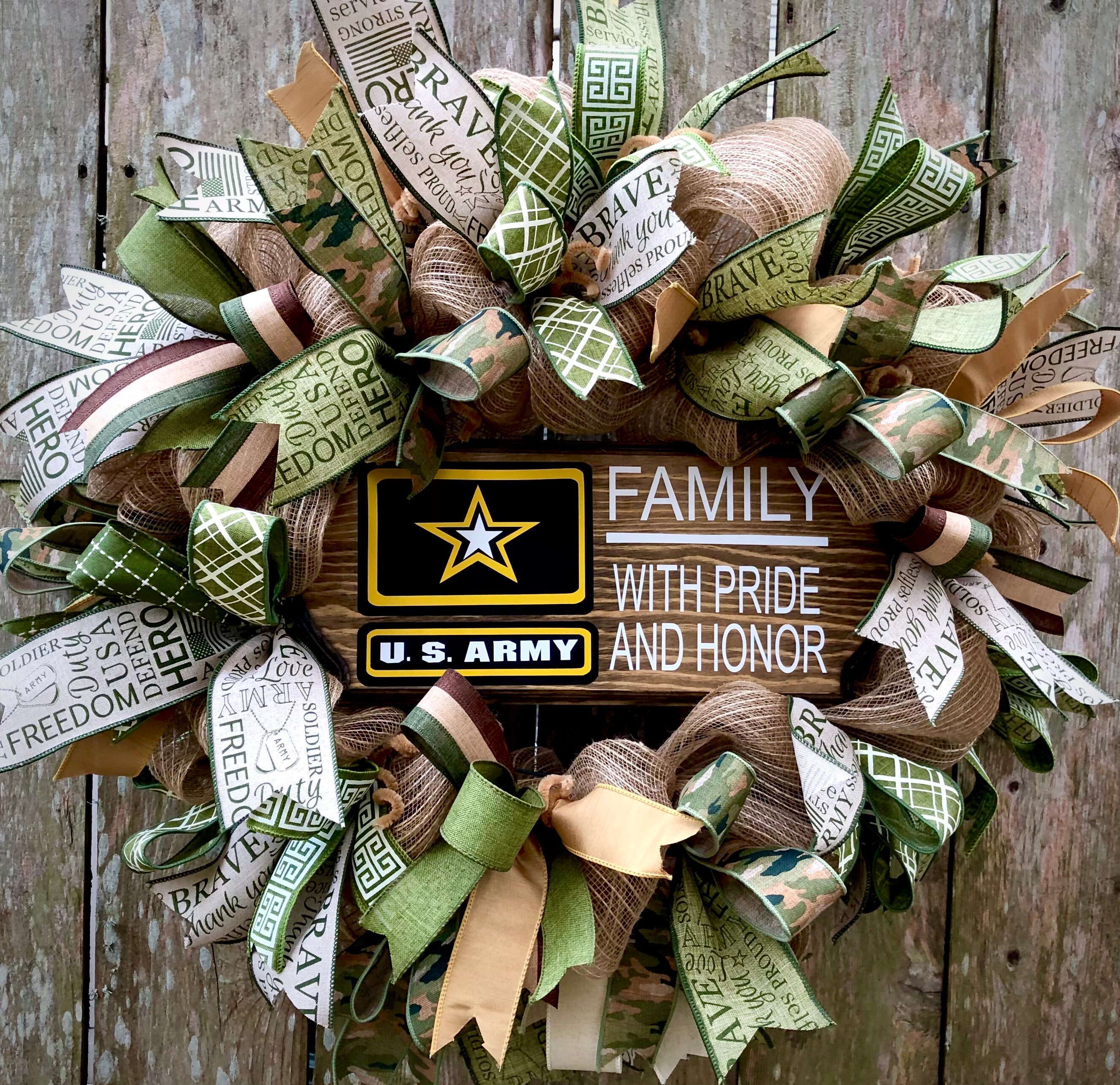 Army Wreath Wreath Armed Forces Patriotic | Etsy