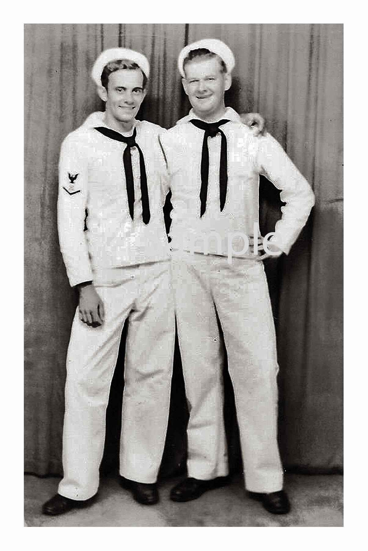 Vintage 1940's Photo Reprint Affectionate WWII Sailors Hug - Etsy