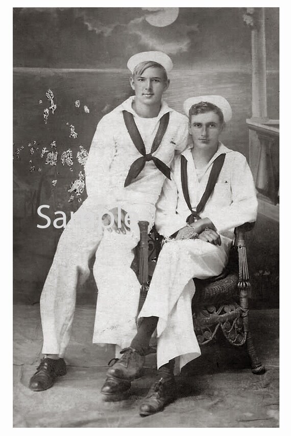 Vintage 1914 Reprint Photo Affectionate Young Sailors Hug Each | Etsy