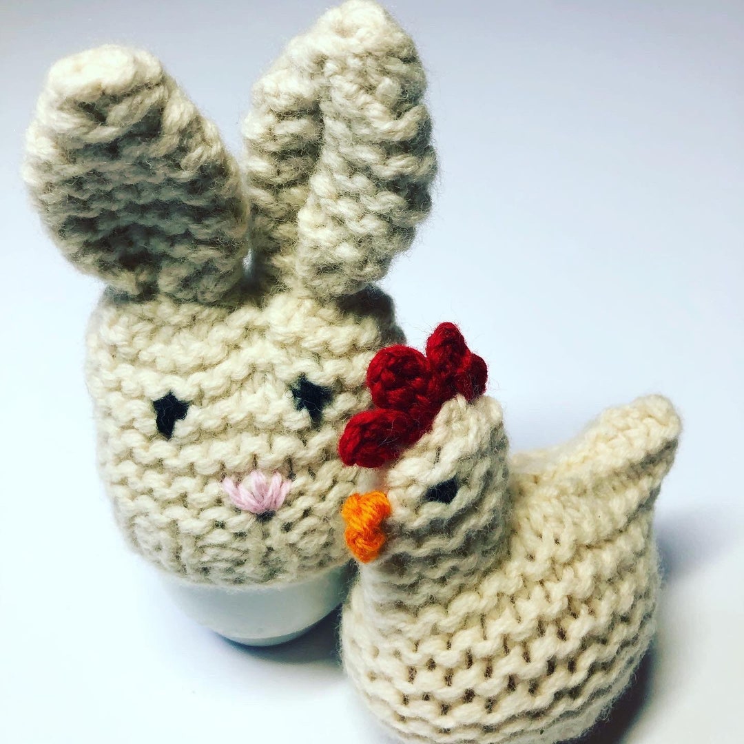 Bunny and Chicken Easter Egg Cosies, Handmade in Lambswool - Etsy