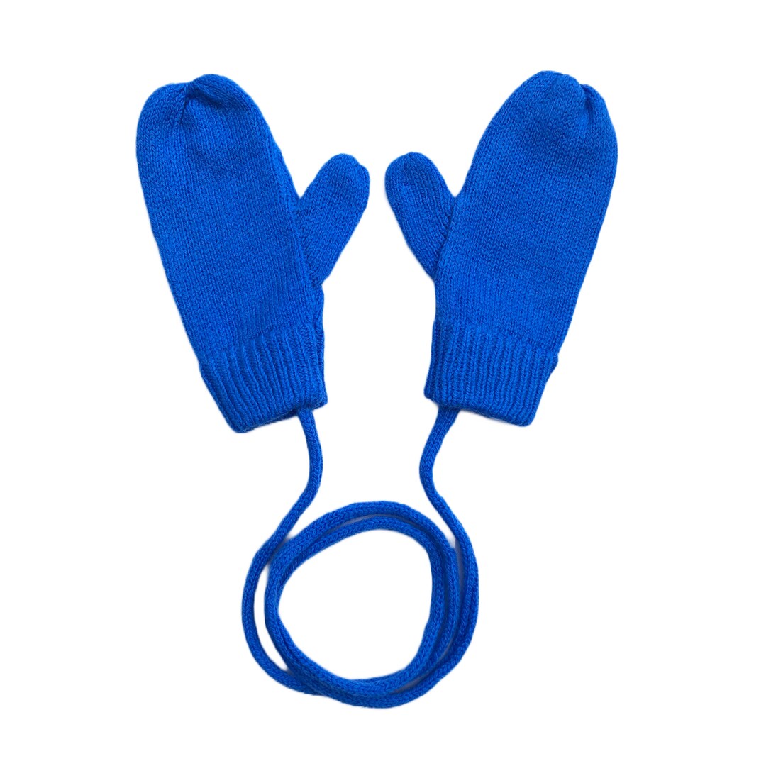 Light Blue Lambswool Mittens on a String: Knitted Kids Gloves - Etsy