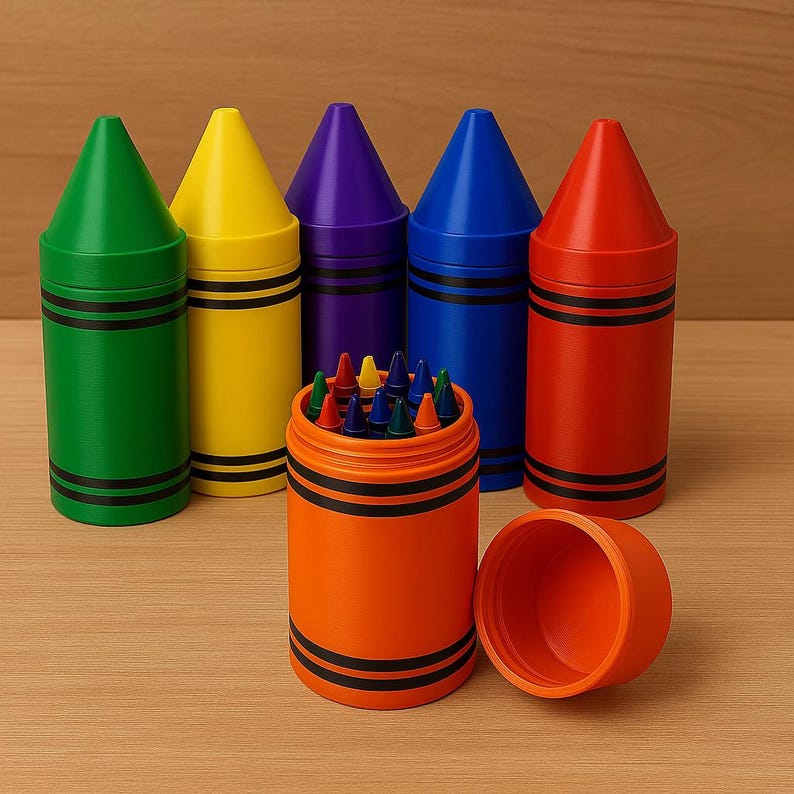 Crayon Travel Case – Crayon-shaped Holder (fits 24 Standard Crayons ...