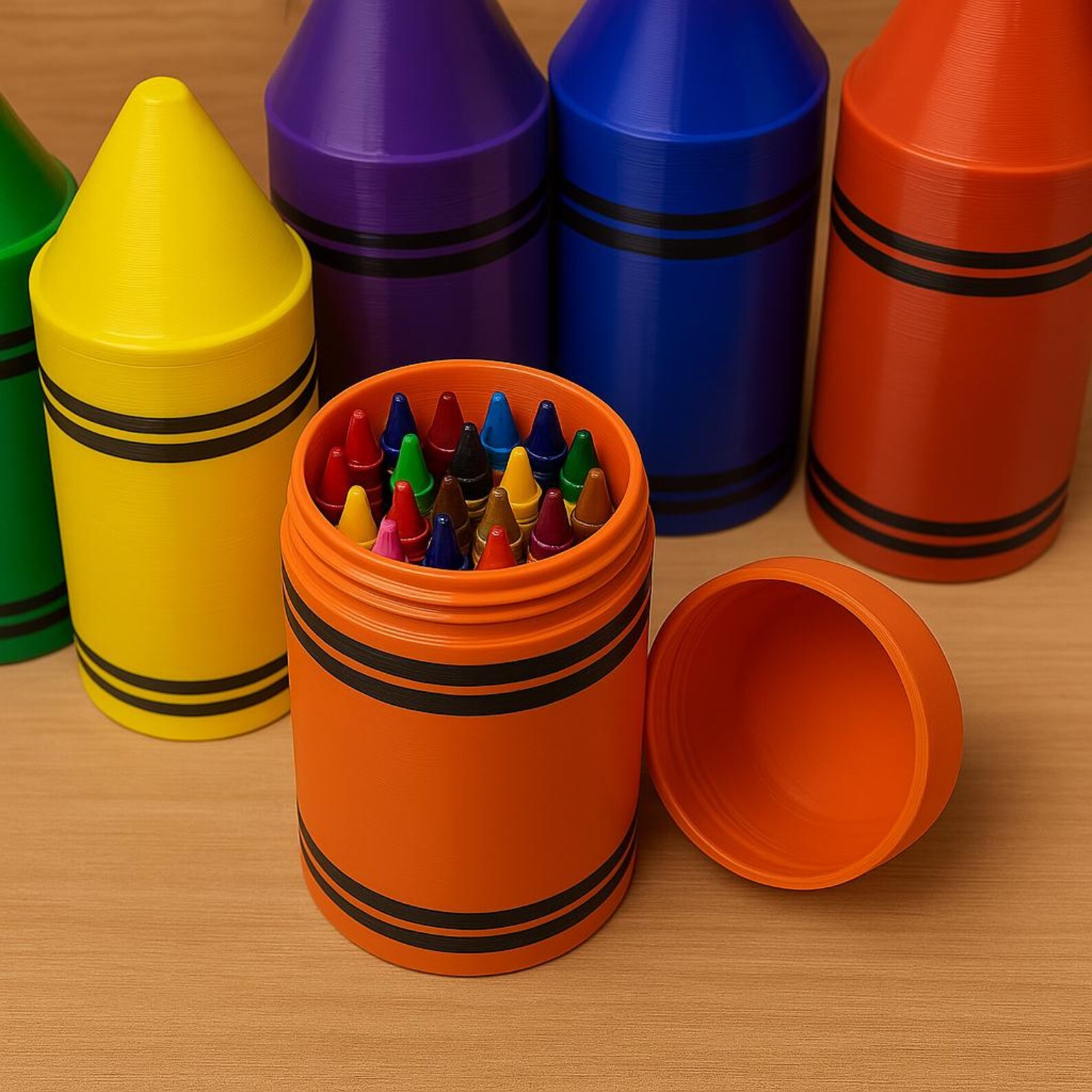 Crayon Travel Case – Crayon-shaped Holder (fits 24 Standard Crayons ...