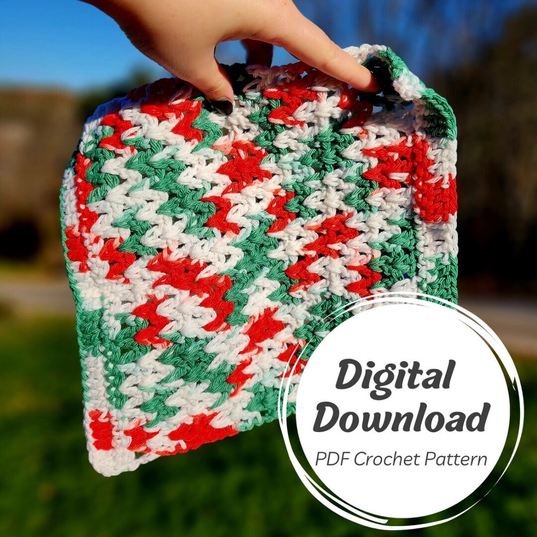 Crochet Dishcloth PDF Pattern, Beginner Crochet Pattern V Stitch ...