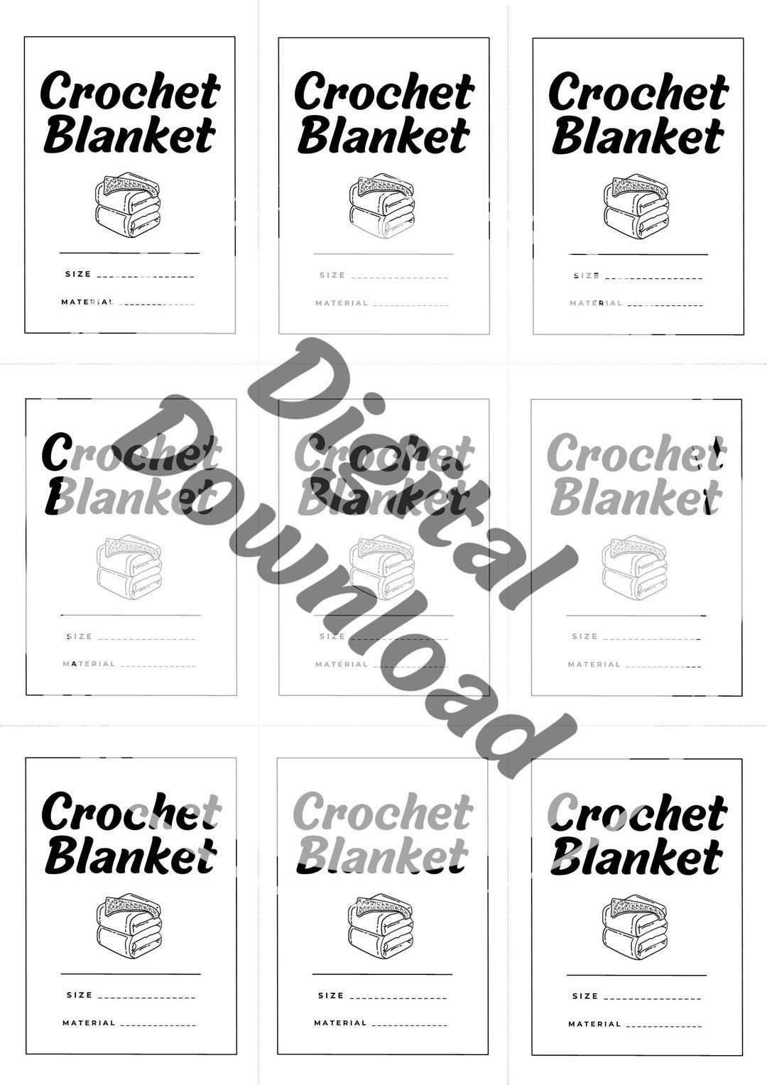 Crochet Blanket, Knit Blanket, Baby Blanket Printable Tag - Crochet ...