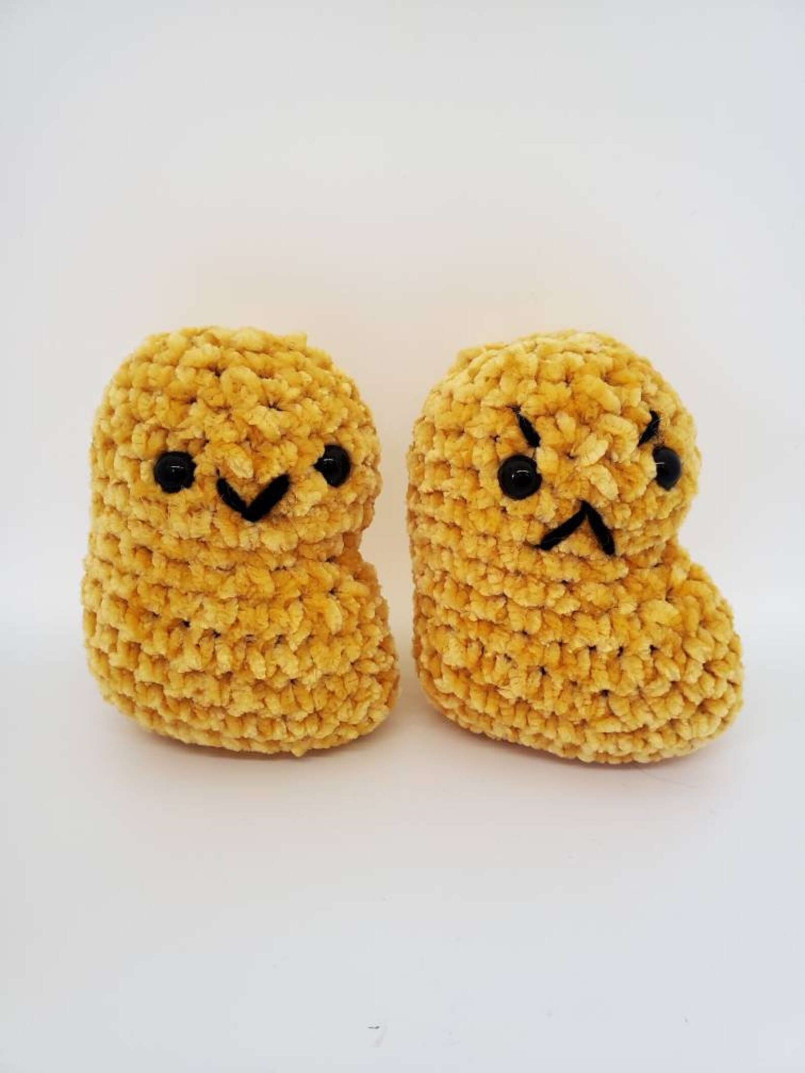 Set of Two Happy and Angry Small Velvet Chicken Nugget Plush - Etsy