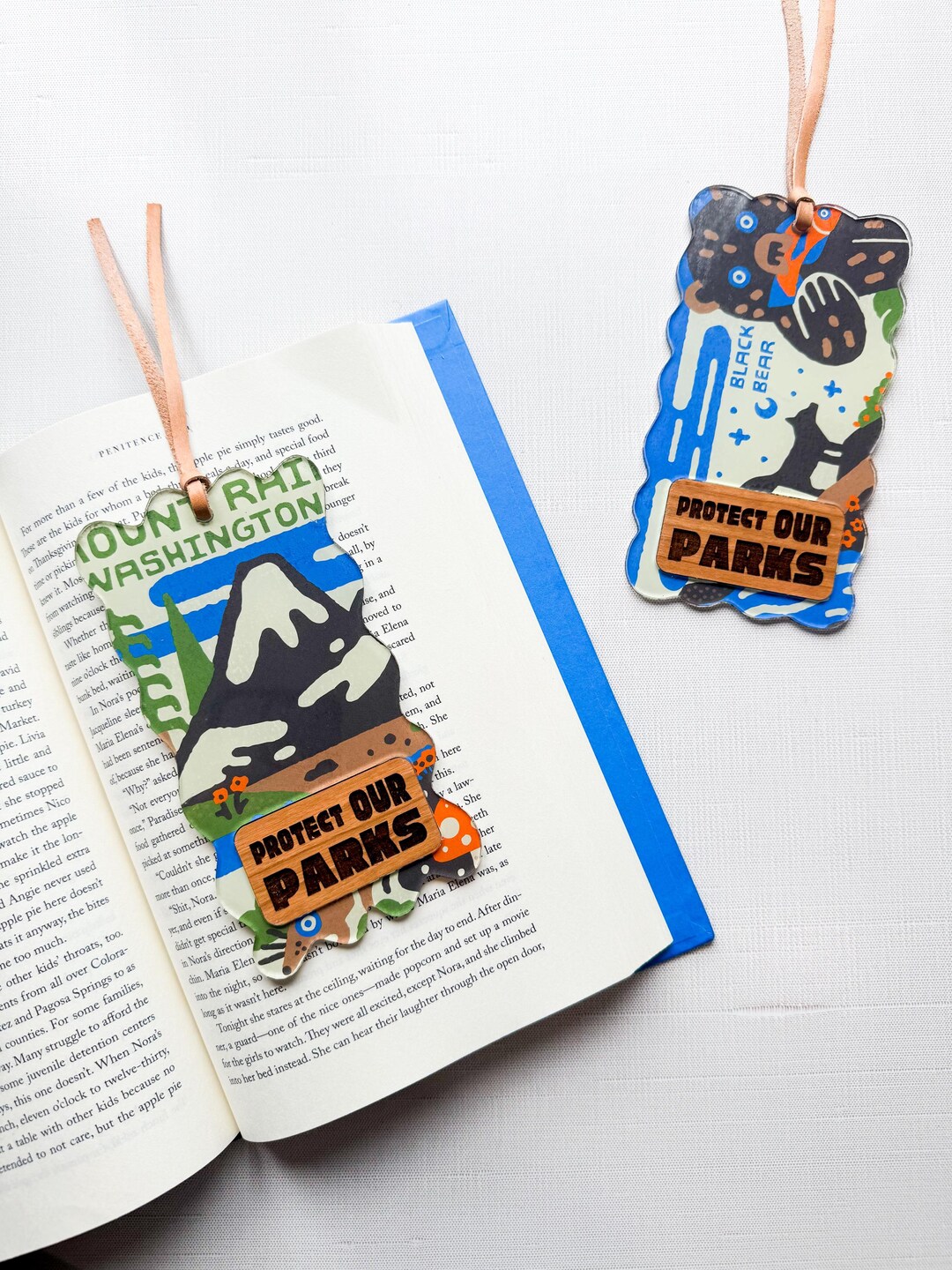 National Parks Bookmark: Upcycled Artwork, Engraved Wood Accent - Etsy