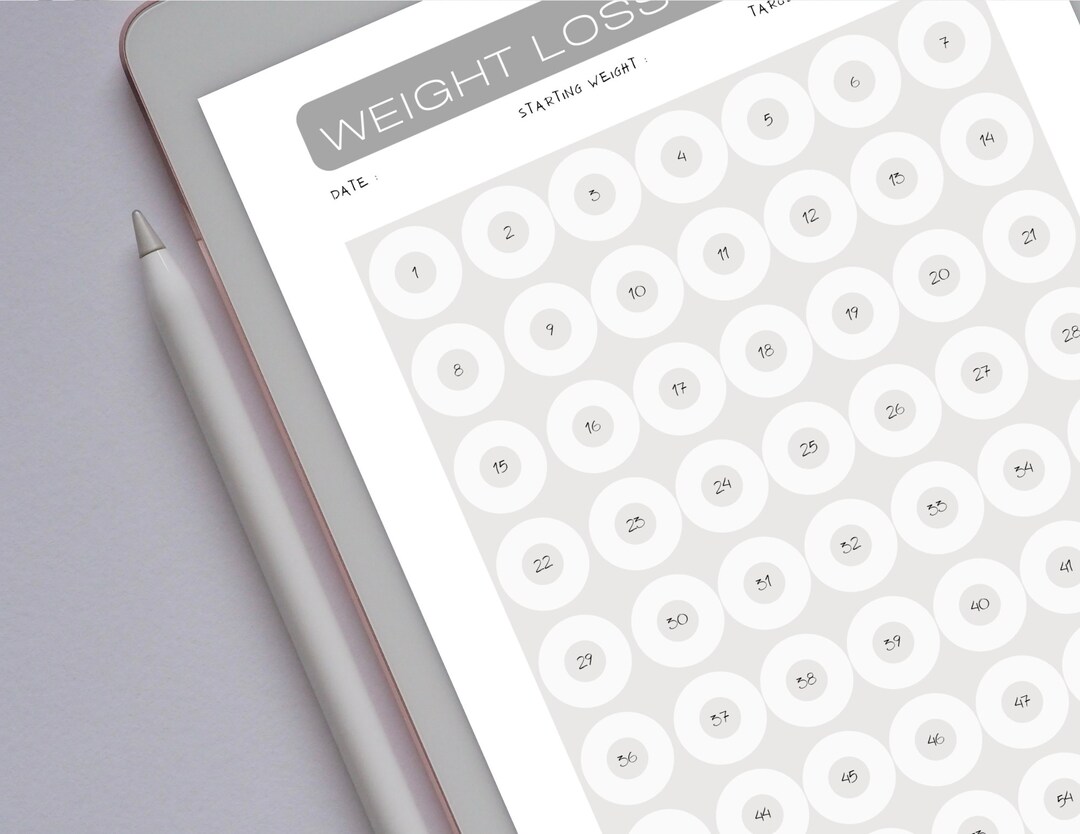 Minimalist Weight Loss Tracker - DIGITAL FILE - Etsy