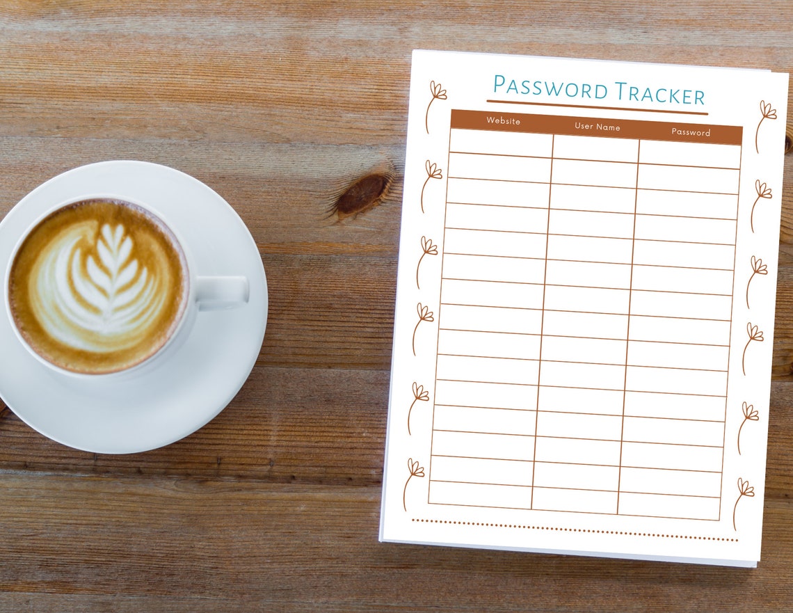 Flower Password Tracker - DIGITAL DOWNLOAD - Etsy