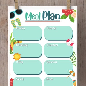 Summer Weekly Meal Plan - Etsy