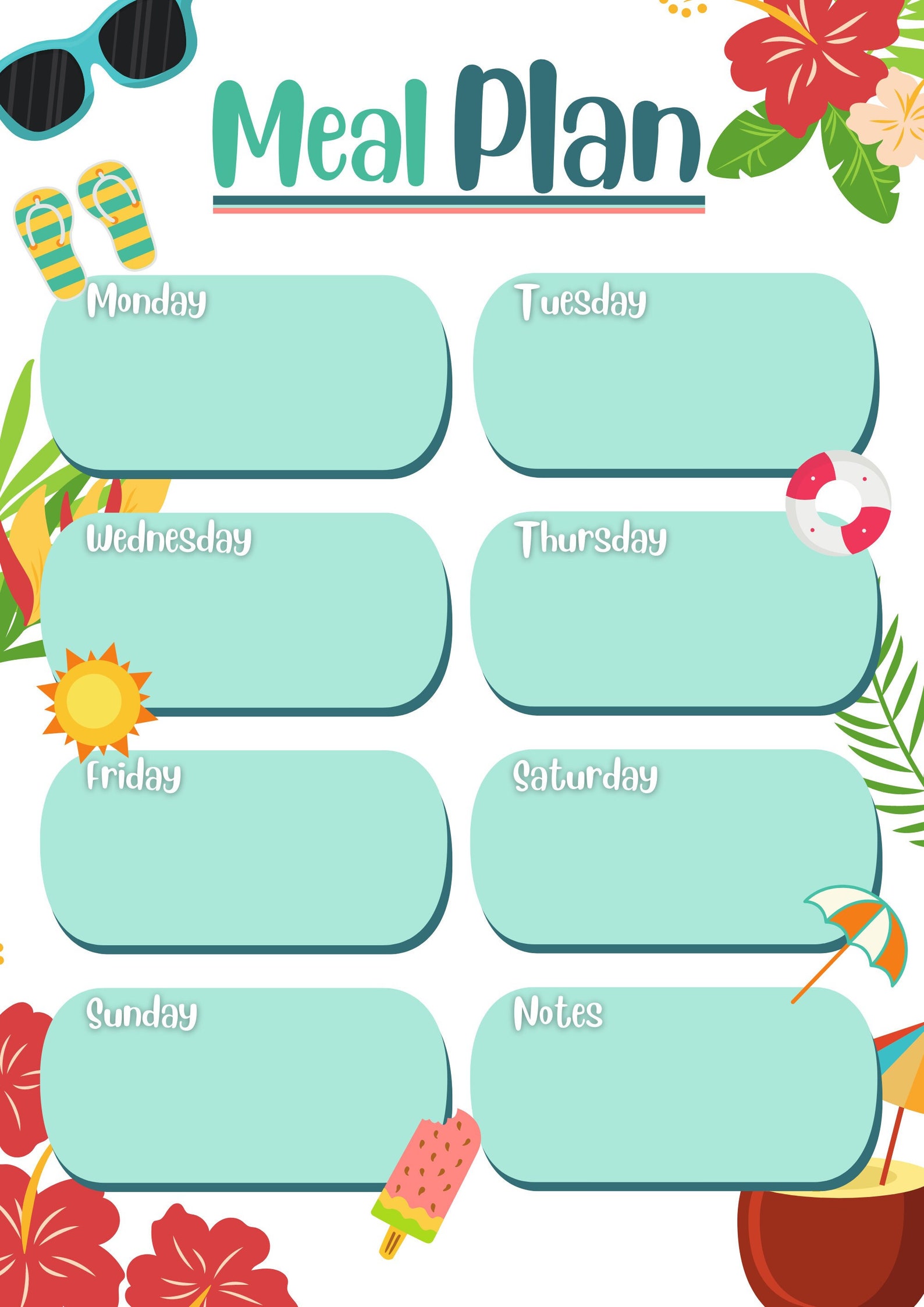 Summer Weekly Meal Plan - Etsy