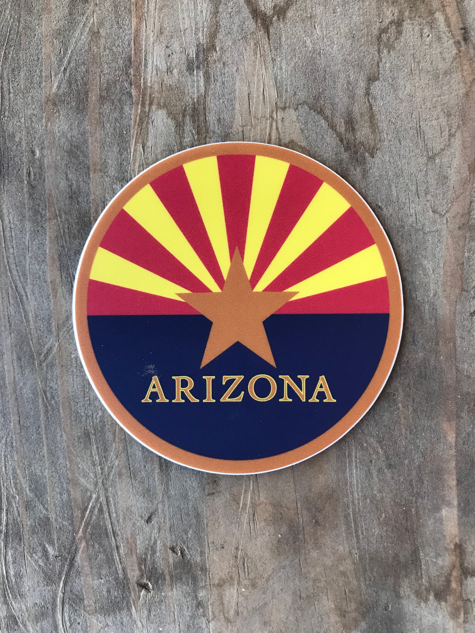 Arizona Flag Sticker, Arizona Circle Sticker, Water Bottle Sticker - Etsy