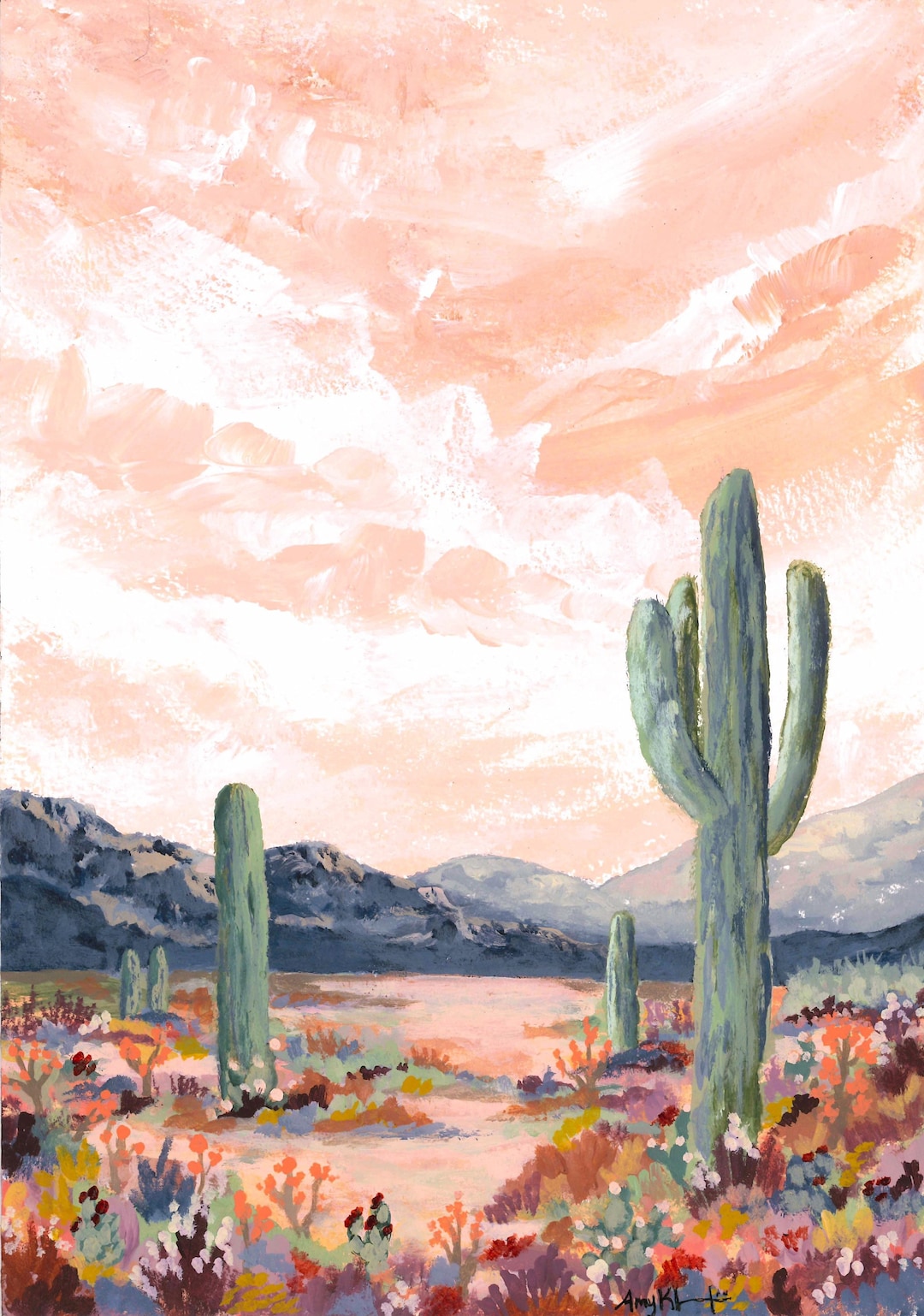 Saguaro Art / Cactus Art Print / Desert Wall Art / Arizona - Etsy