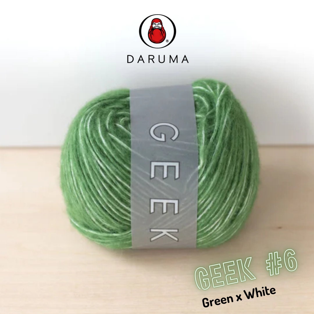 DARUMA Geek Yarn - #6 Green X White - Etsy