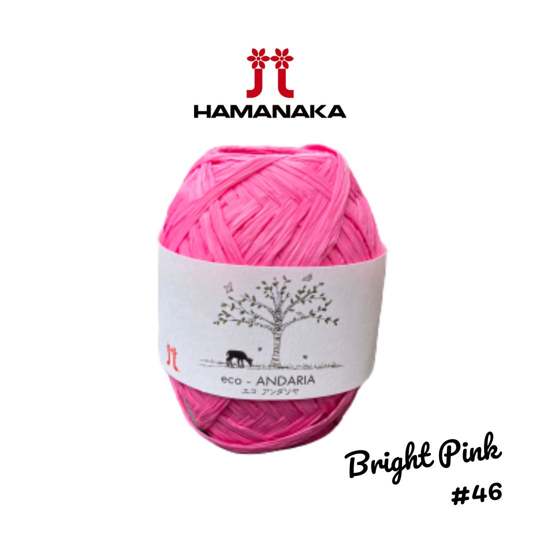 Hamanaka Eco-andaria Raffia Style Yarn - Bright Pink #46 - Great for ...