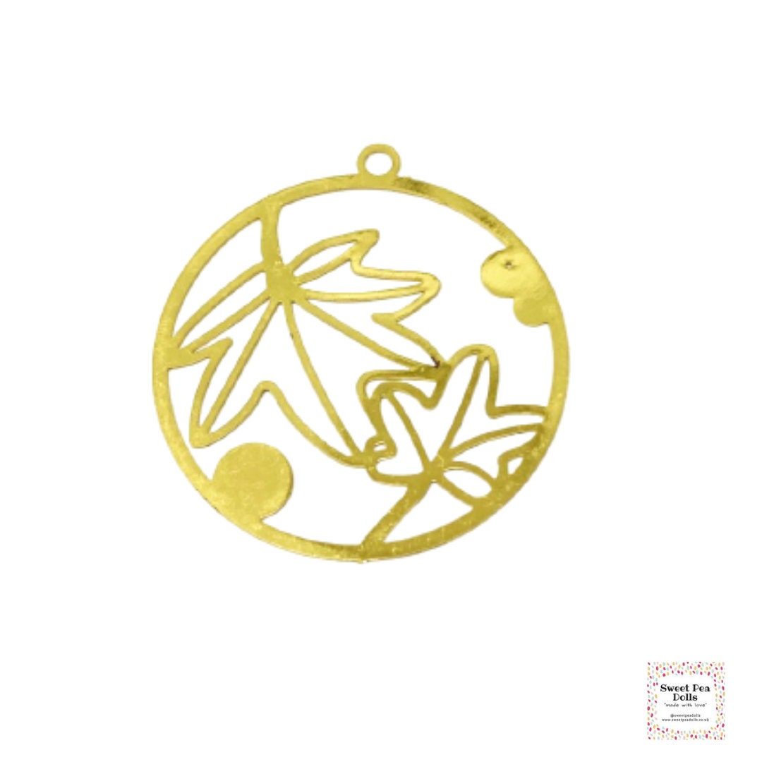 Resin Flat Open Back Bezel - Autumn Leaves - Gold - UV Resin Jewellery ...