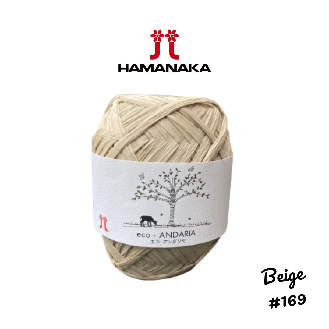 Hamanaka Eco-andaria Raffia Style Yarn - Beige #169 - Great for Crochet ...