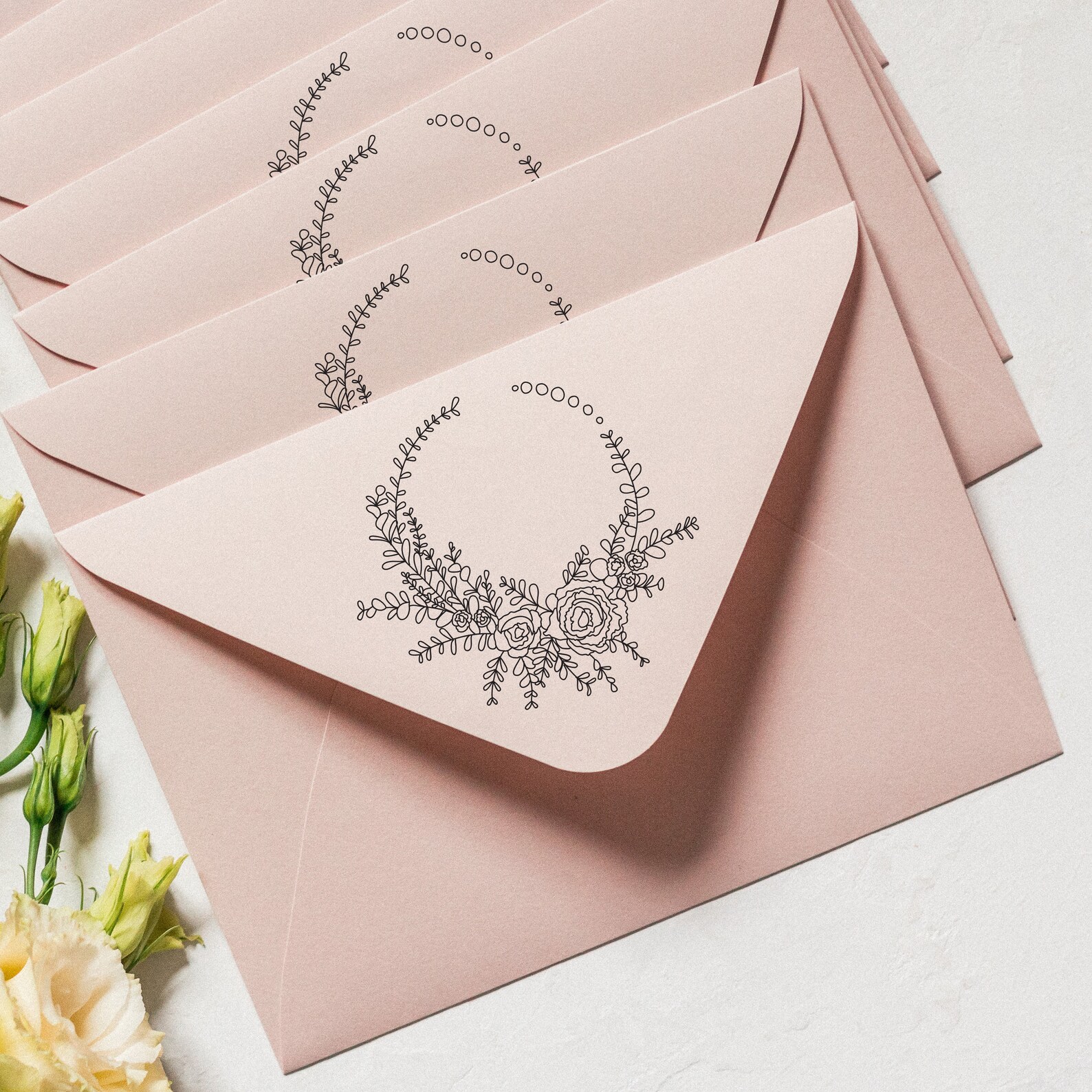 Rustic Hand Drawn Flower Wreath Svg, Png Wreath, Leaf Wreath Commercial ...