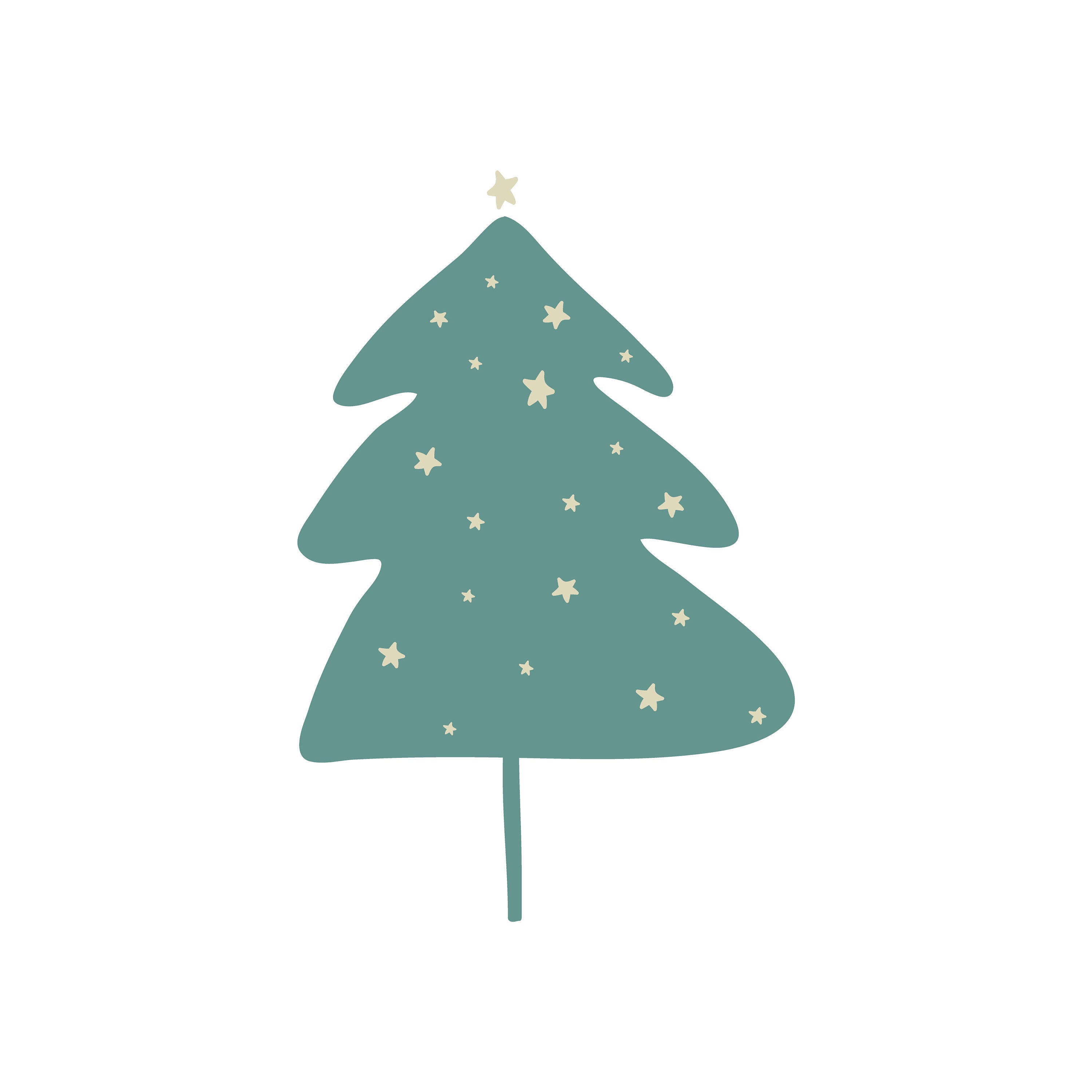 Minimalist Hand Drawn Boho Christmas Trees Clipart Collection - Set of ...