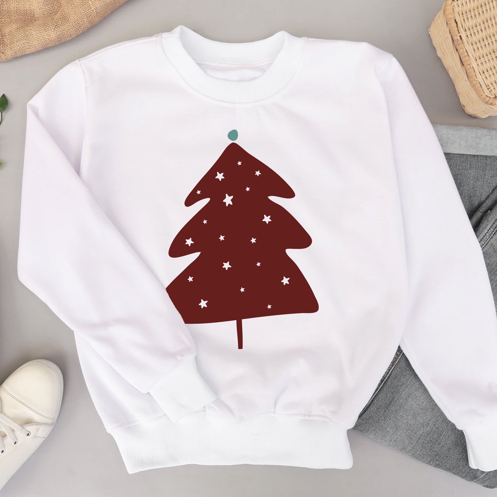 Minimalist Hand Drawn Boho Christmas Trees Clipart Collection - Set of ...