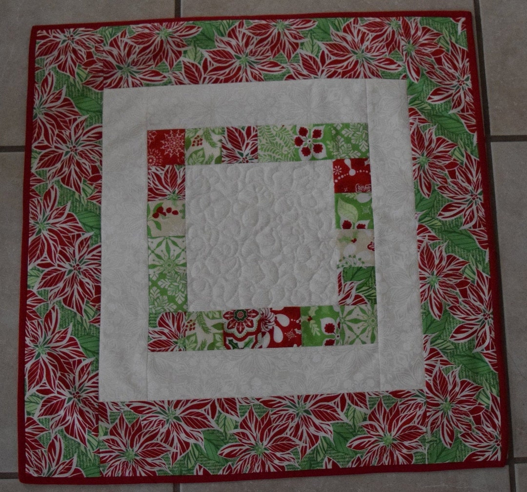 Christmas Holiday Quilted Table Topper 24 - Etsy