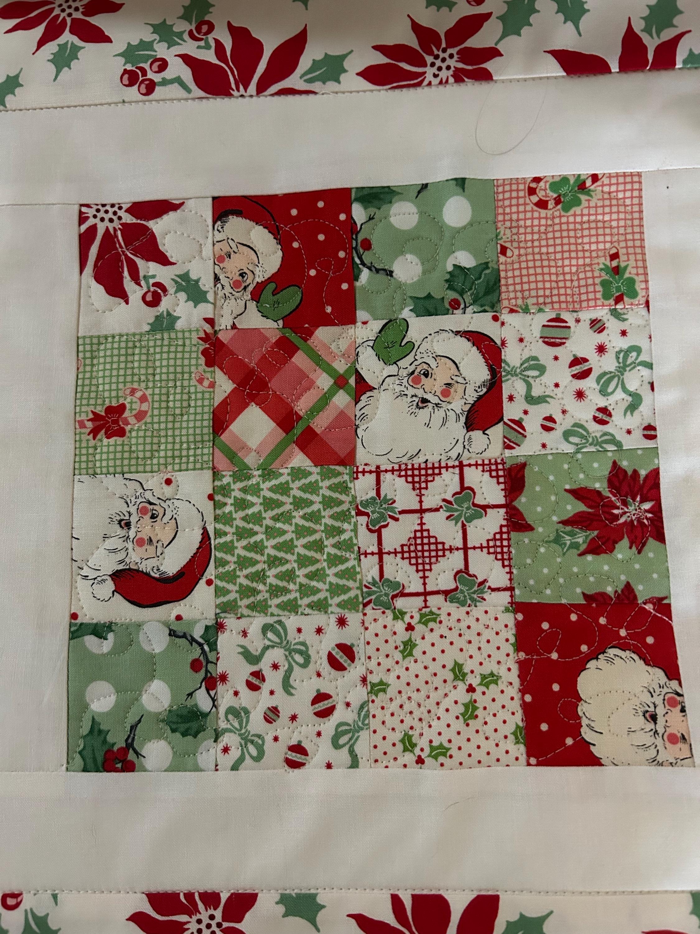 Christmas Quilted Swell Retro Santa Table Topper - Etsy