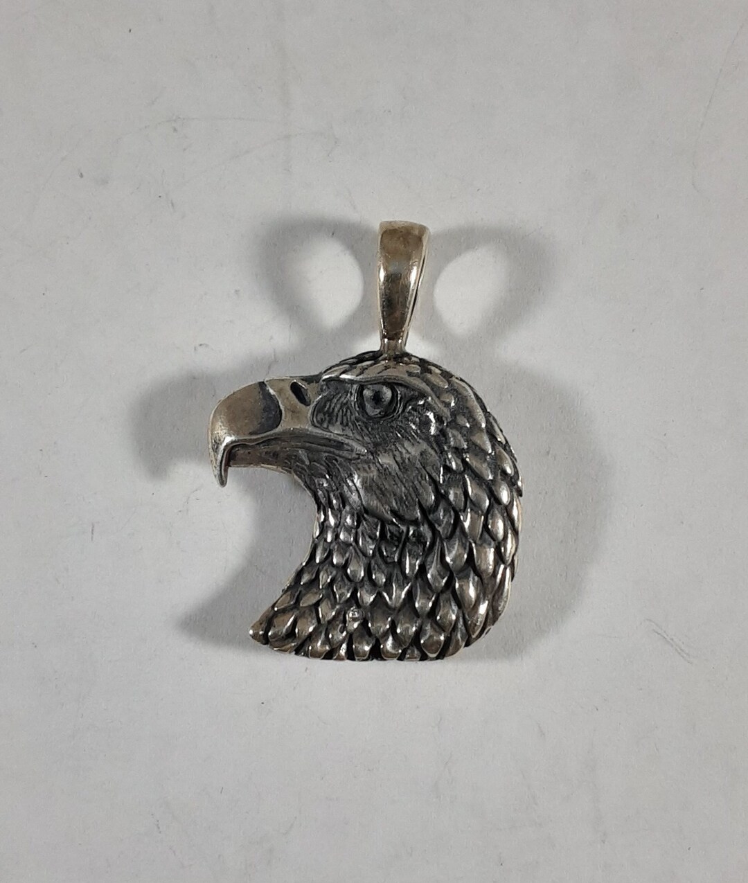 Casted Sterling Silver Eagle Head Pendant - Etsy