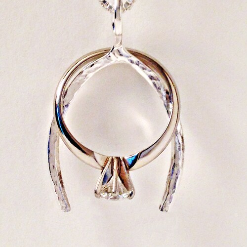 Ring Holder Necklace Gold Wishbone Silver Engagement Ring - Etsy