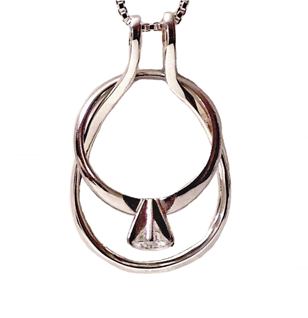 Silver Ring Holder Necklace: Wedding, Engagement Band Keeper. Doctor ...