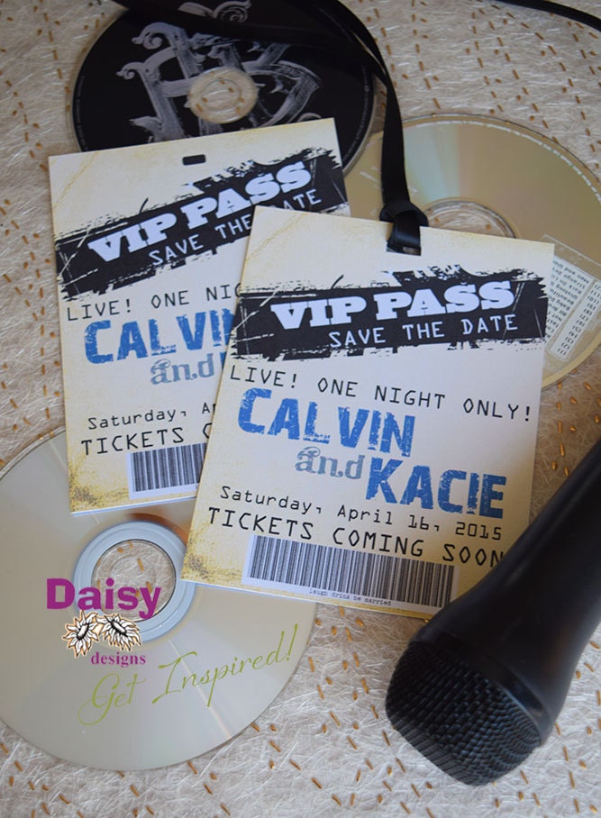 Save the Date Backstage Pass | Concert Ticket Save-the-date - Etsy
