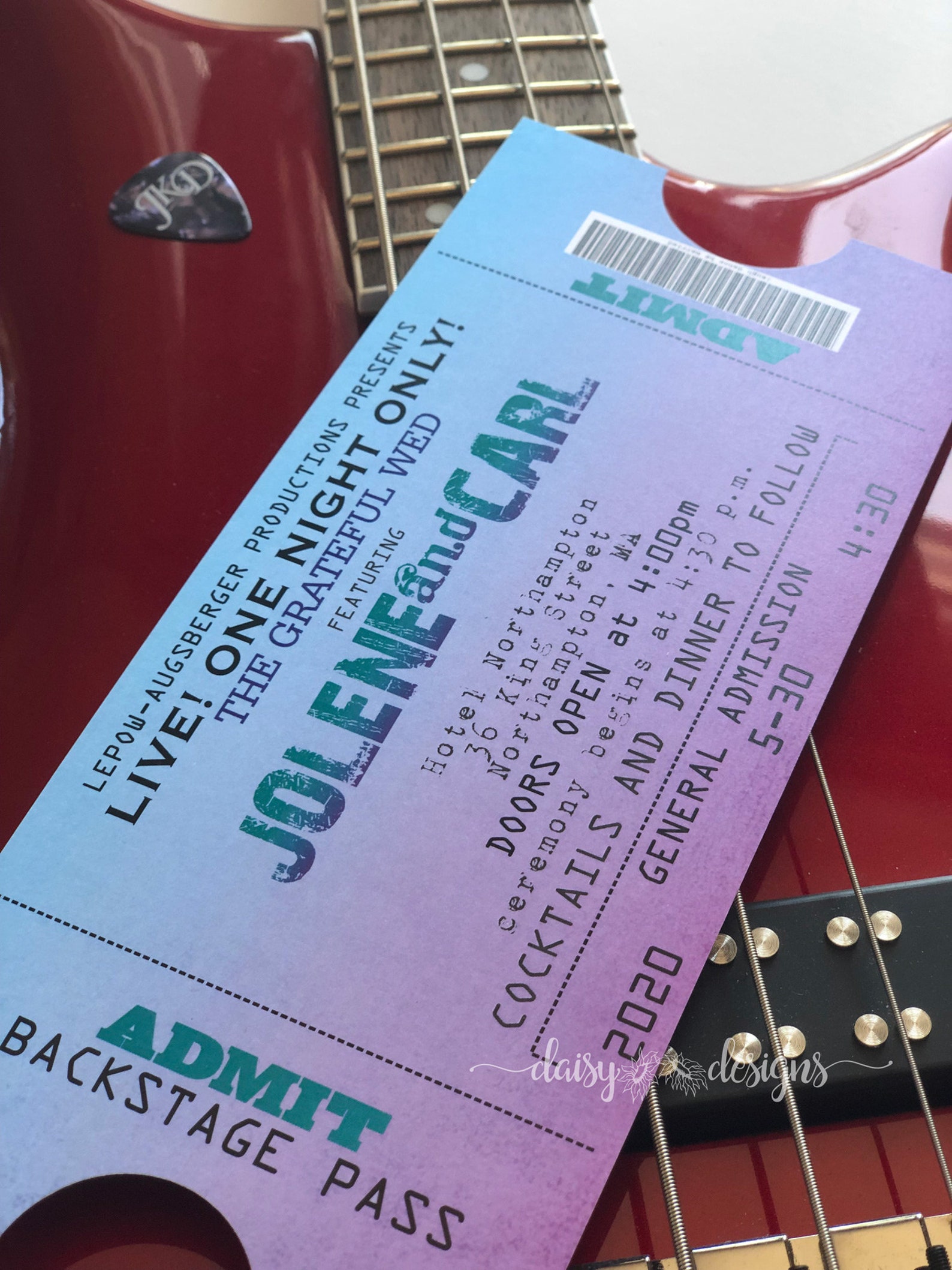 Concert Ticket Invitation / Wedding Ticket Invite / Concert Ticket ...