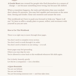 A Gentle Reset | Printable Reflection Workbook for Life After ...