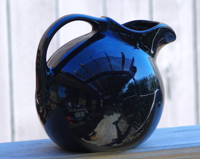 Vintage Hall Black Ball Pitcher With ICE Lip 633, Black Inside and Out ...