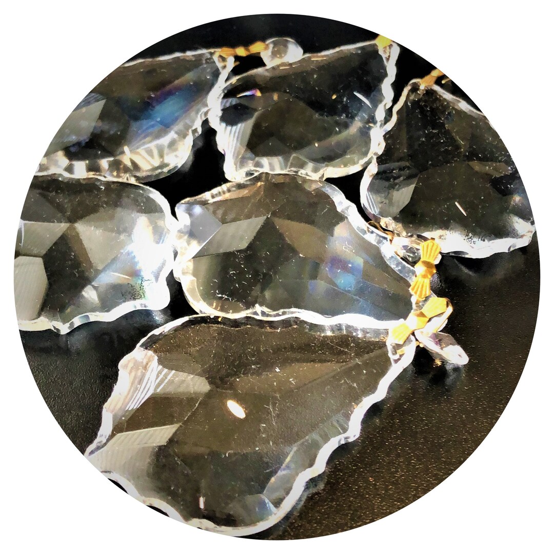 Set of Six 6 3 Large Crystals French Pendeloque Prisms Pendants, SKU32 ...