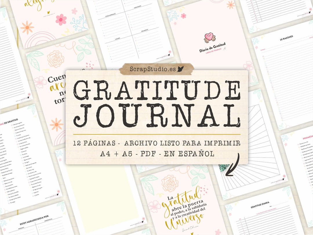 Spanish Gratitude Journal Printable PDF | Daily Mindfulness Planner A4 ...