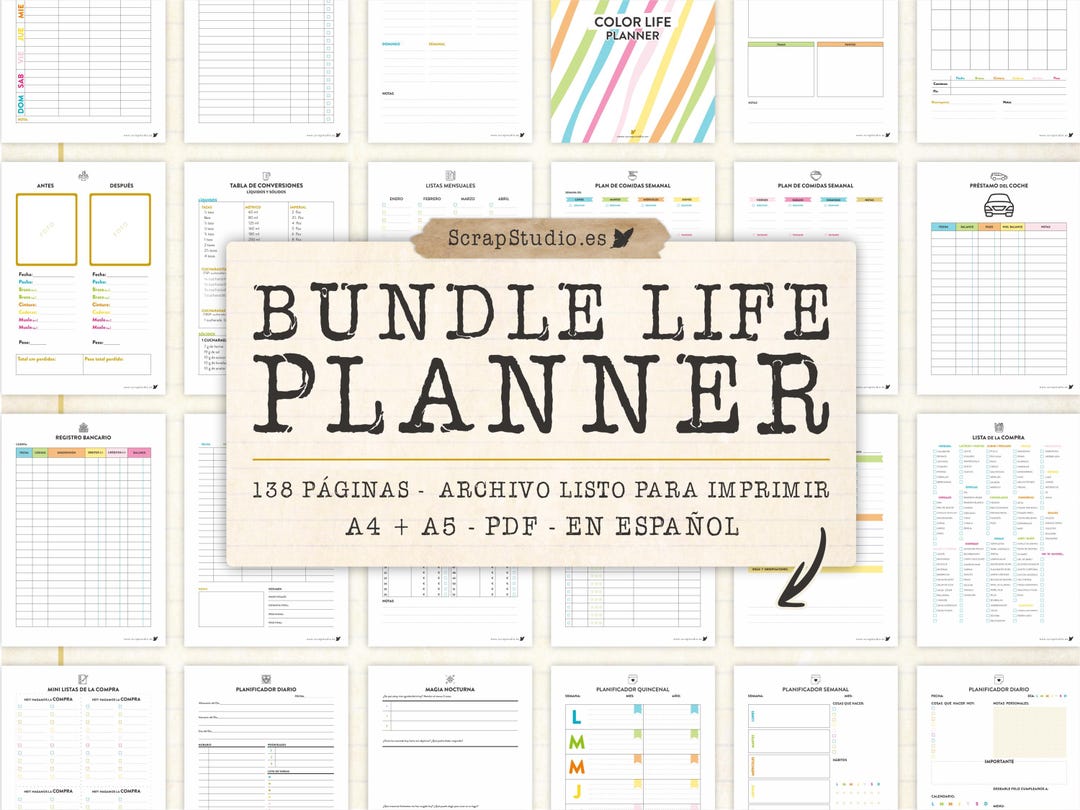 A4-A5 PDF Life Planner, Printable Life Planner, Life Folder, Household ...