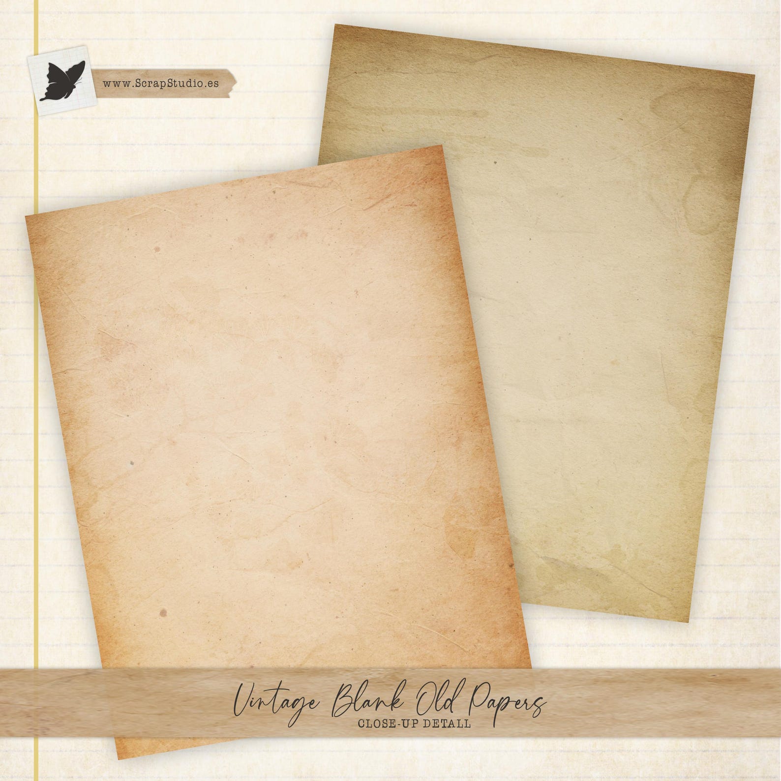 Vintage Blank Old Printable Papers Pack, Junk Journal Antique Printable ...