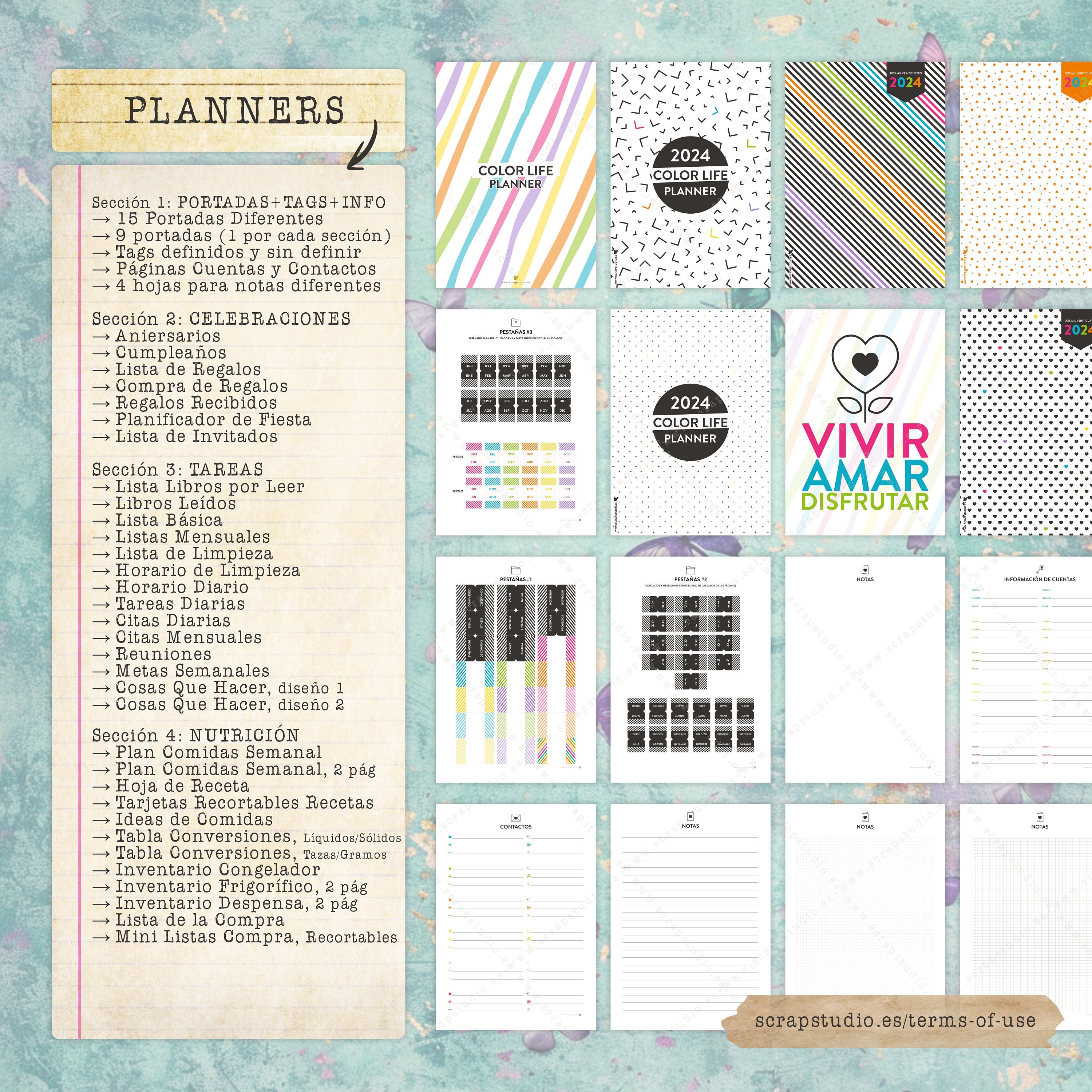 A4-A5 PDF Life Planner, Printable Life Planner, Life Folder, Household ...