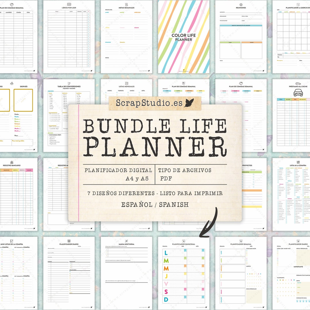 A4-A5 PDF Life Planner, Printable Life Planner, Life Folder, Household ...
