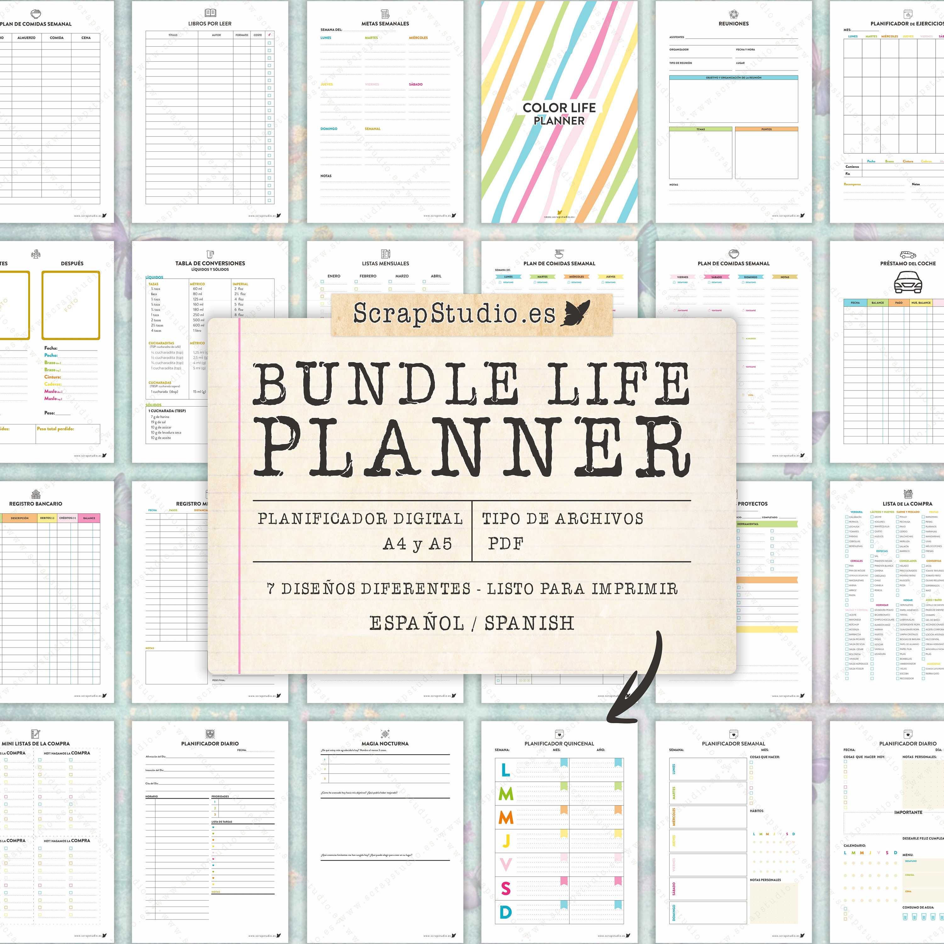 A4-A5 PDF Life Planner, Printable Life Planner, Life Folder, Household ...