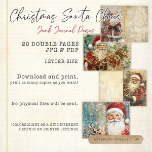 Christmas Santa Claus Printable Journal Pages - Vintage Junk Journal ...