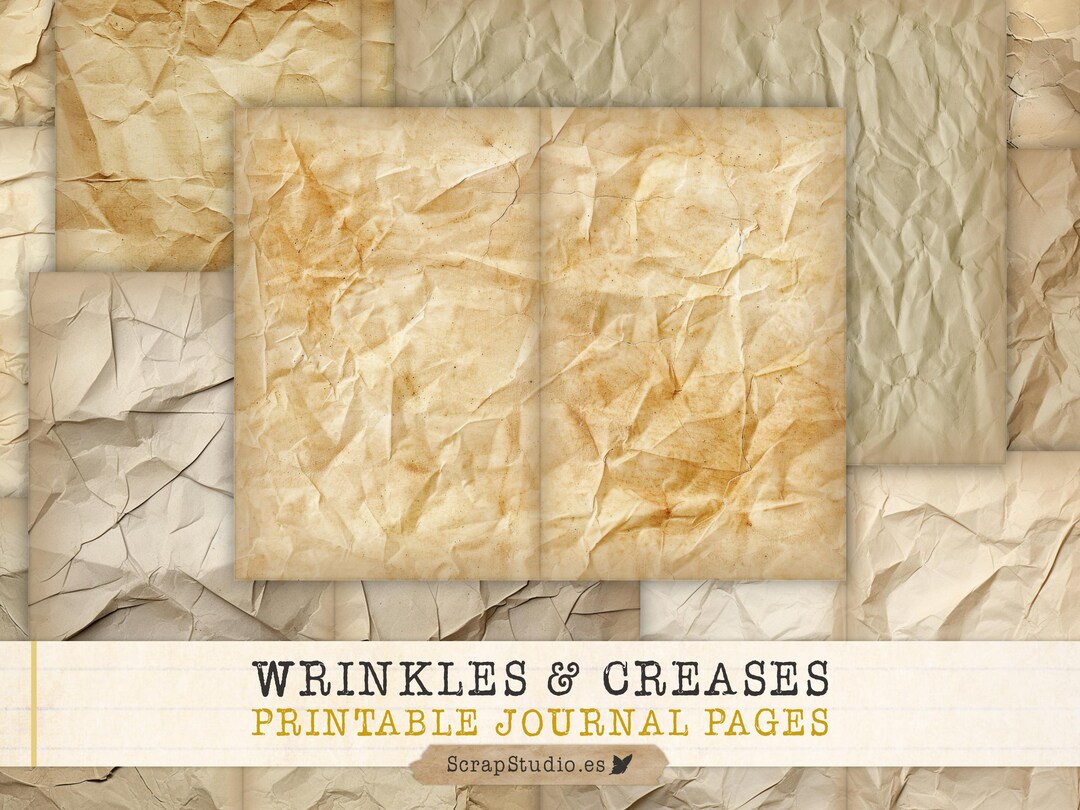 Wrinkles & Creases Paper Printable Journal Pages, Printable Junk ...